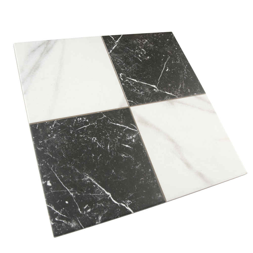 Merzoni Checker Ruzzini 13 in. x 13 in. Porcelain Floor and Wall Tile ...