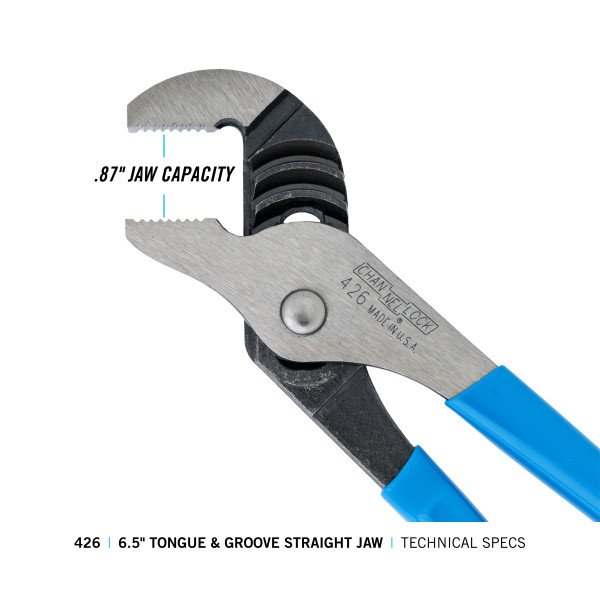426 6.5-inch Straight Jaw Tongue & Groove Pliers - Channellock, Inc.