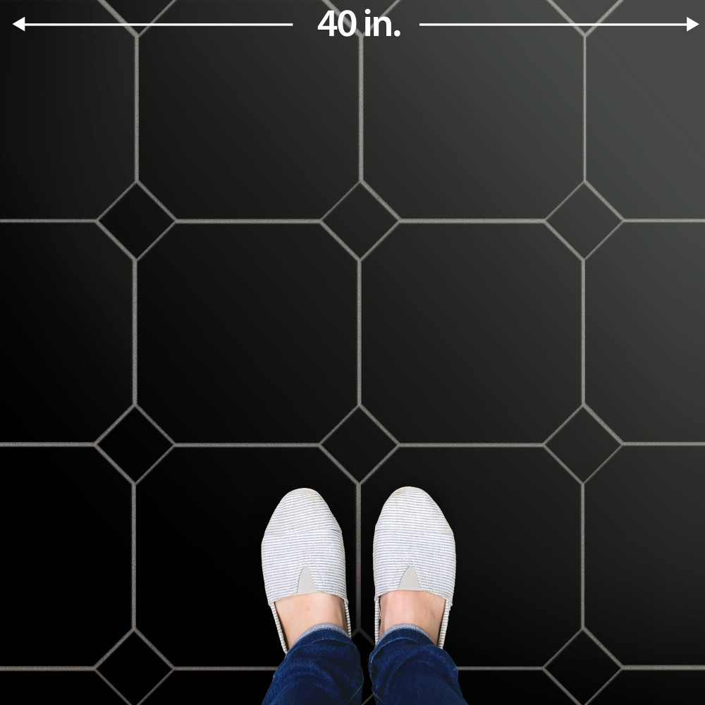 Sample - Monocolor Octagon Nero Ceramic Floor and Wall Tile | Merola Tile