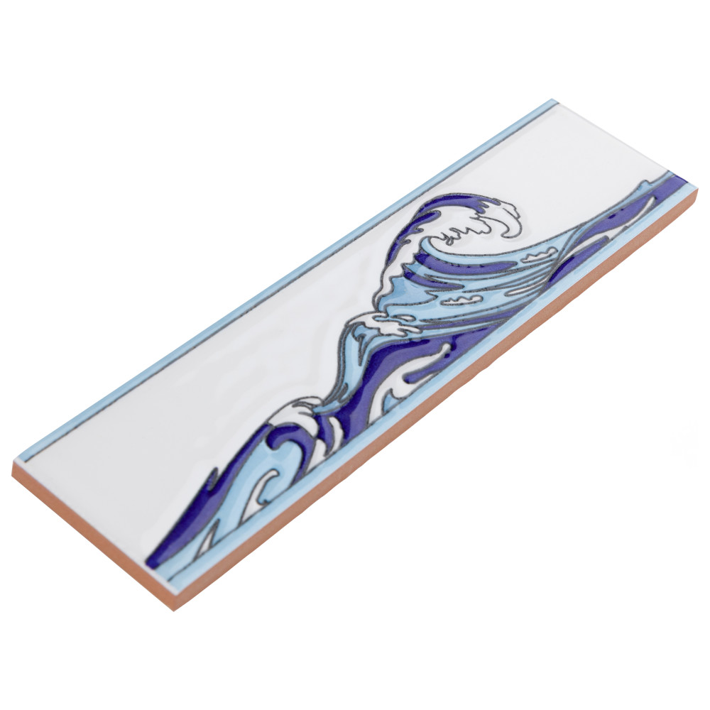Captain Wave Pacific Blue 2 in. x 7-7/8 in. Ceramic Wall Trim | Merola Tile