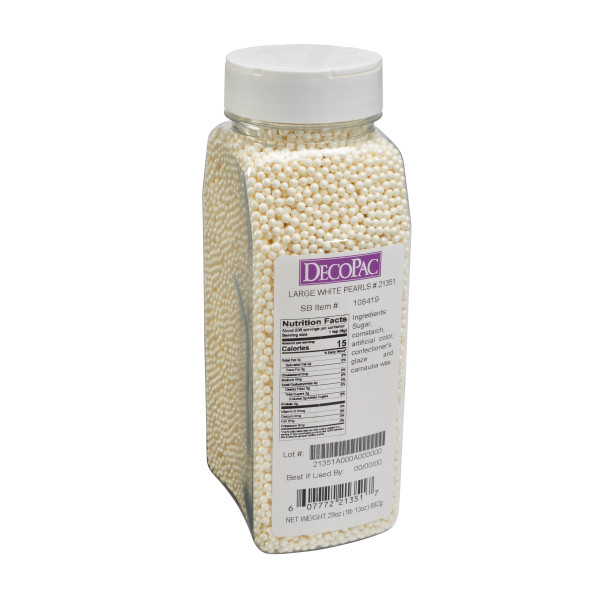 White Pearl Grande Nonpareils | Sprinkles | DecoPac