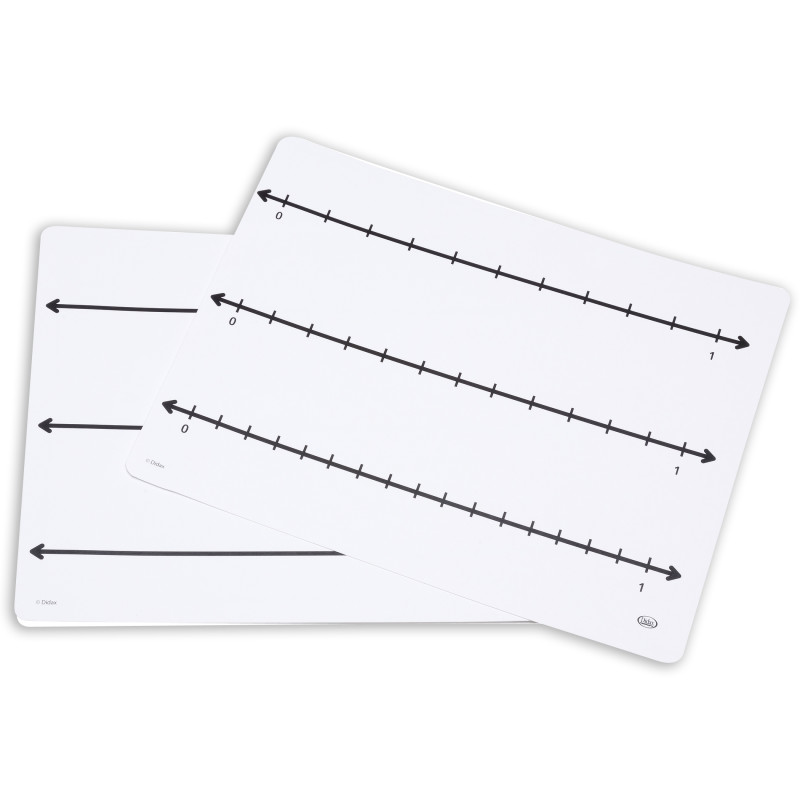Didax® Write-On/Wipe-Off Fraction Number Line Mat, 9"W x 12"L, Pack of ...