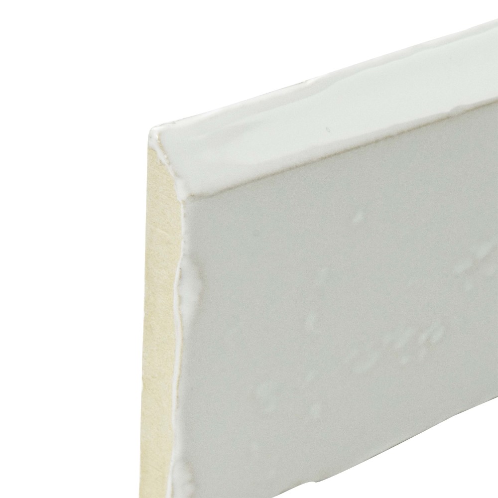 Novecento Zocalo Blanco Viejo 2-1/2 in. x 5-1/8 in. Ceramic Wall Trim ...