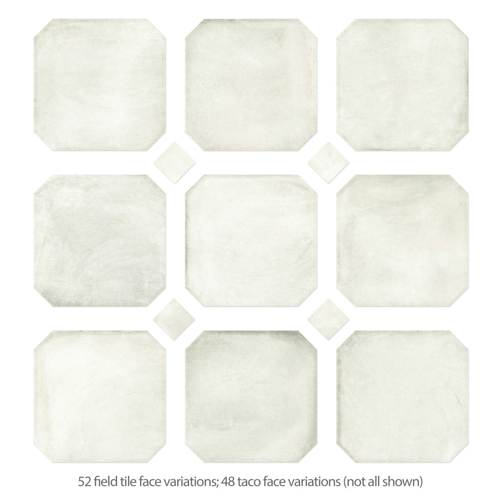 Laverton Octagon Nieve with Taco Nieve 7-7/8 in. x 7-7/8 in. Porcelain ...