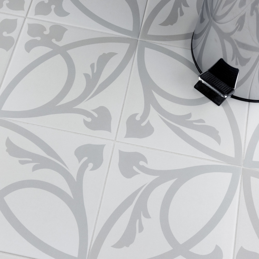 Caprice Liberty White 7-7/8 in. x 7-7/8 in. Porcelain Floor and Wall ...