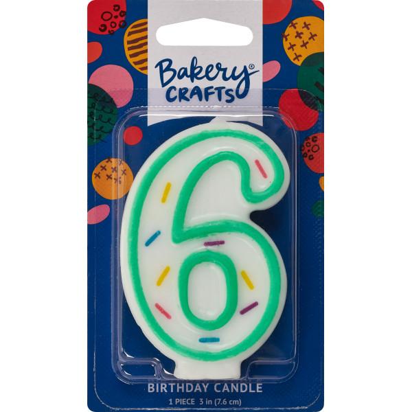 Numeral 6 Sprinkle Candle | DecoPac