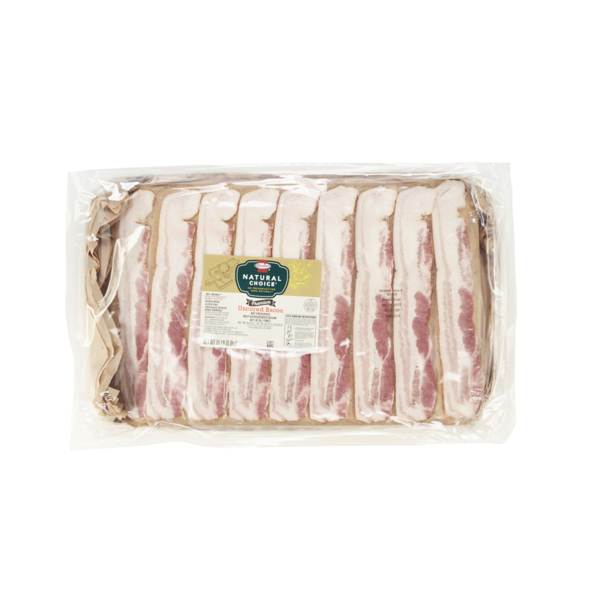 NATURAL CHOICE® Bacon, Uncured, 13/17 slice, 15 lb • Hormel Product ...