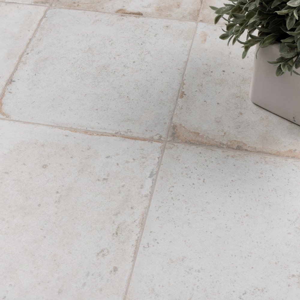 Kings Root Distressed White 17-5/8 in. x 17-5/8 in. Ceramic Floor and ...
