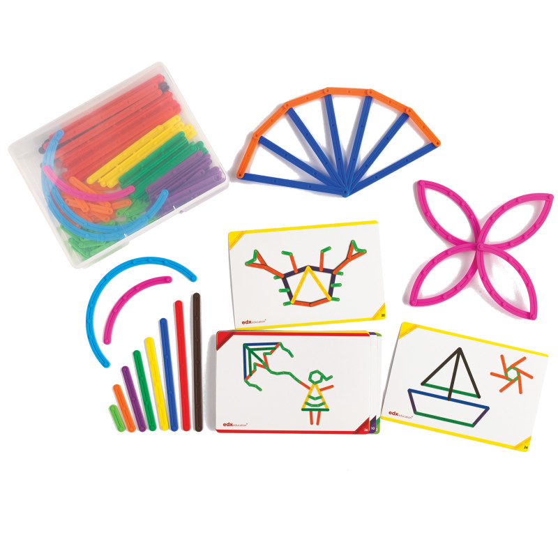 edxeducation® Junior GeoStix - 200 Multicolored Construction Toy Sticks ...