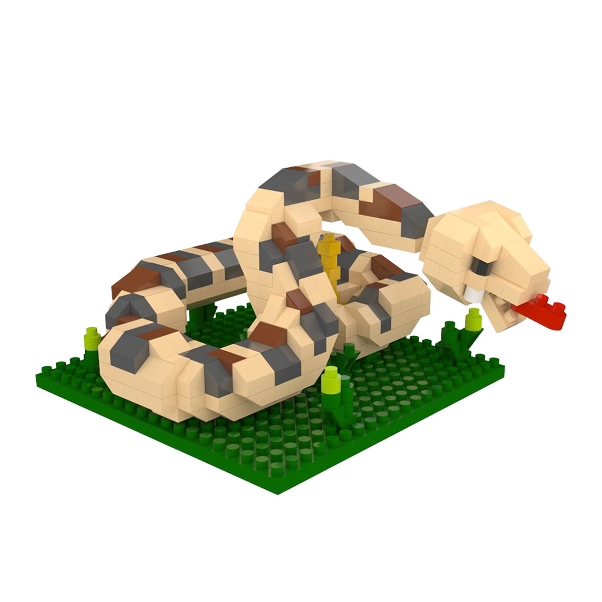 Mini Building Blocks: Western Diamondback Rattlesnake (360 pieces)