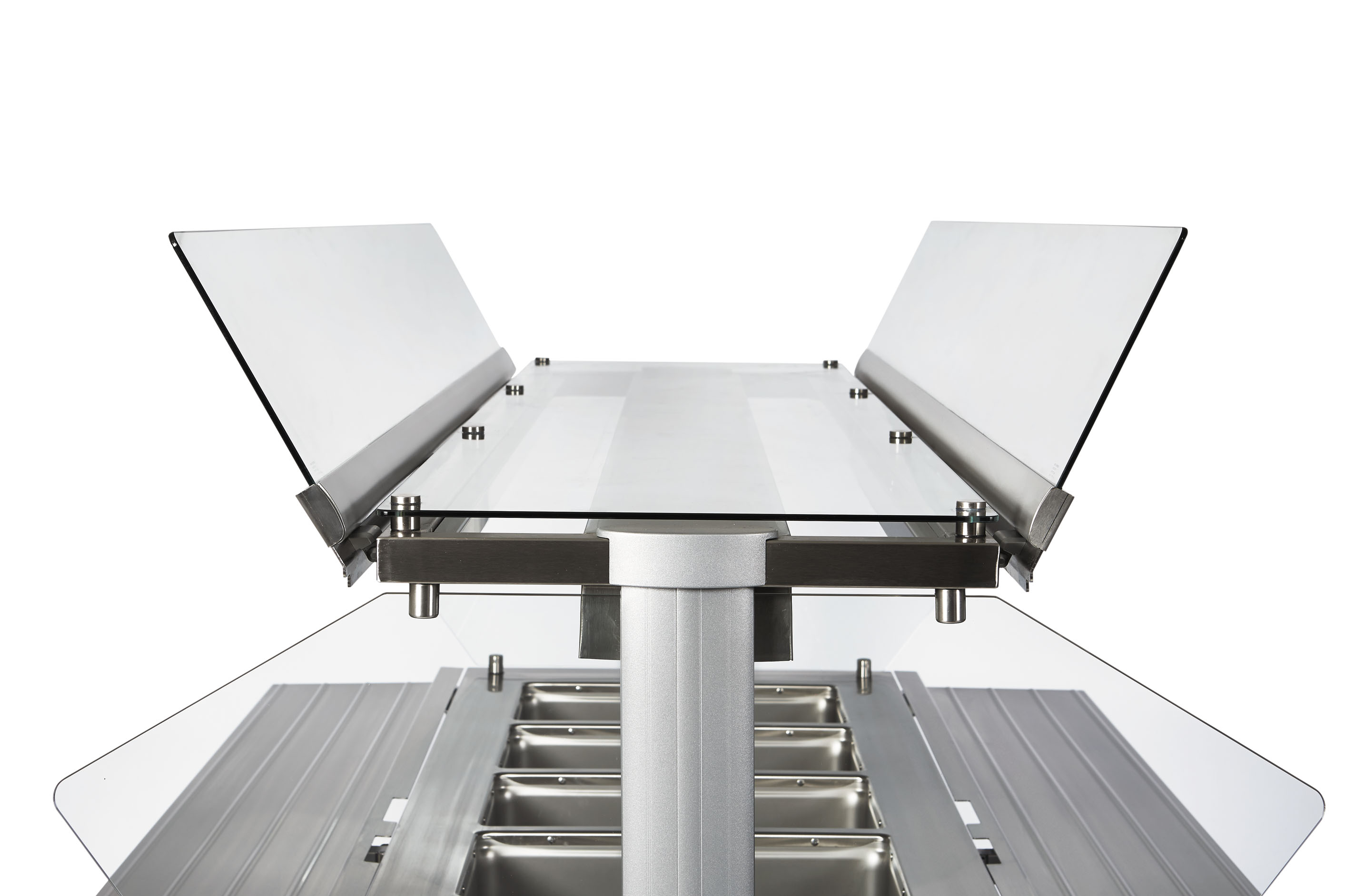 47-inch-wide Single-Sided Low Profile Hinged Glass Buffet Breath Guards ...