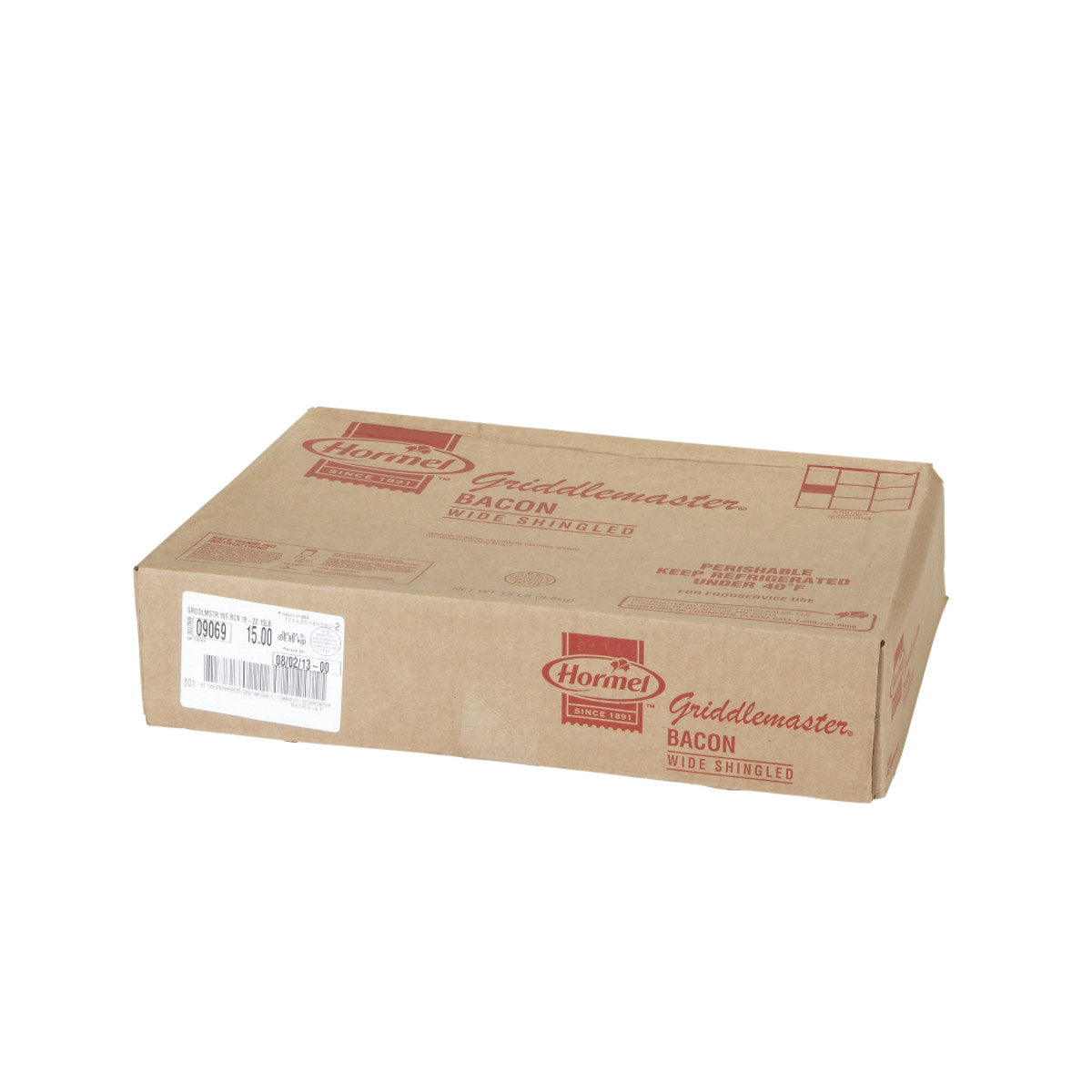 GRIDDLEMASTER® Bacon, Wide Shingle, 18/22 slice, 15 lb • Hormel Product ...