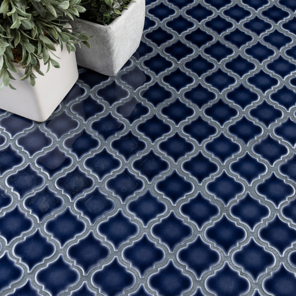 Hudson Tangier Noir 12-3/8 in. x 12-3/8 in. Porcelain Mosaic Tile ...