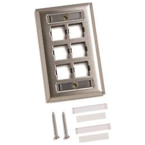 CommScope Systimax 760072215 M16SP-L 6-Port Single Gang Stainless Steel ...
