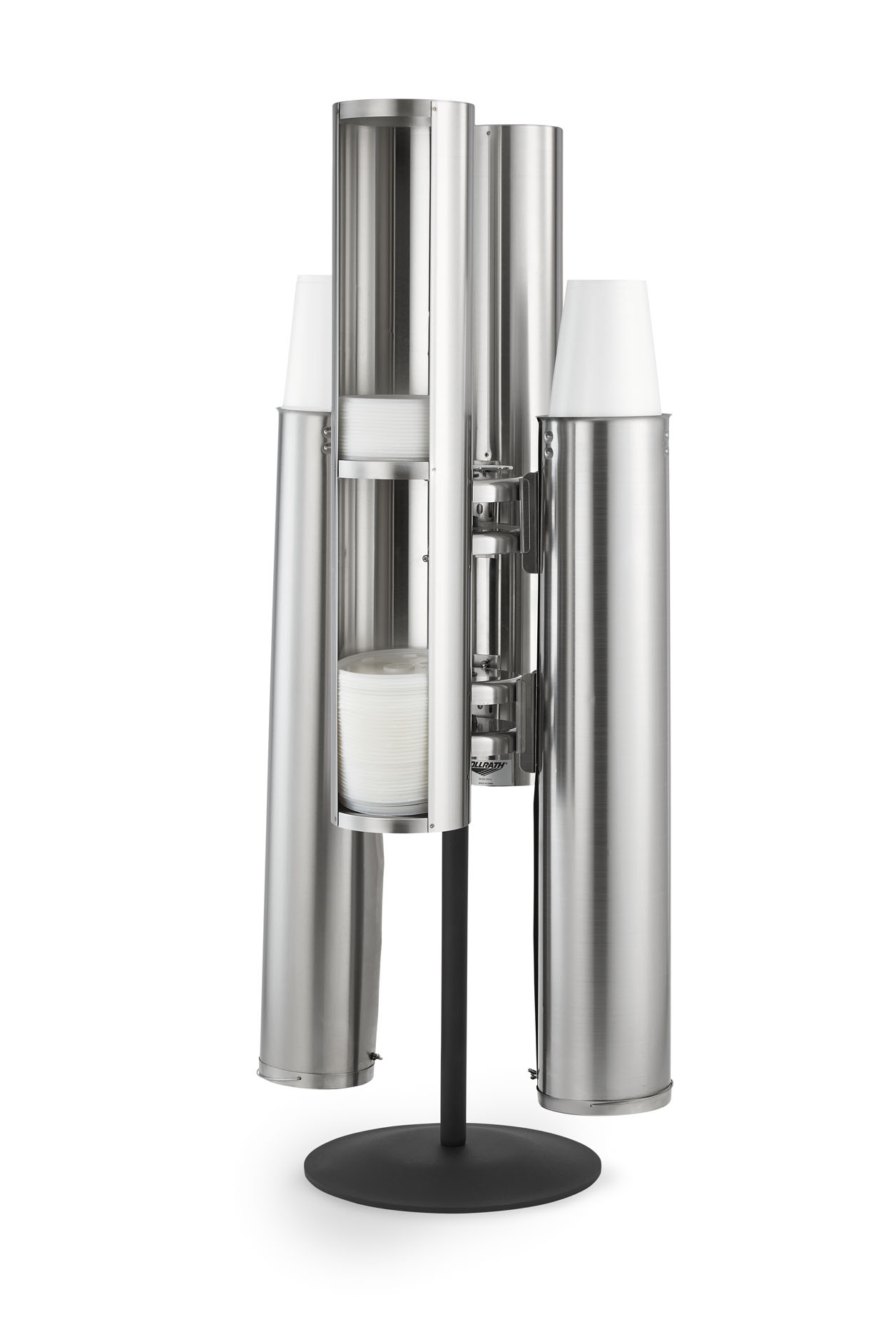 Stainless steel spring-loaded adjustable cup dispenser for 4 ⅛- to 4 ⅞ ...