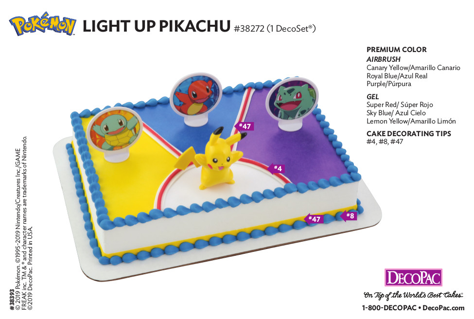 Pokemon Light Up Pikachu 1 4 Sheet Cake Decorating Instructions | DecoPac