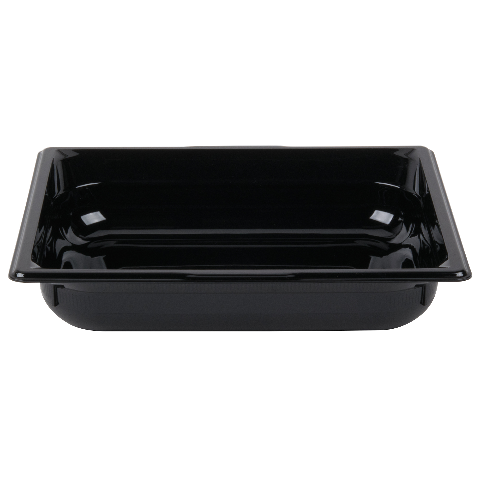 Half-size 2 ½-inch-deep Super Pan® low-temperature plastic pan in black