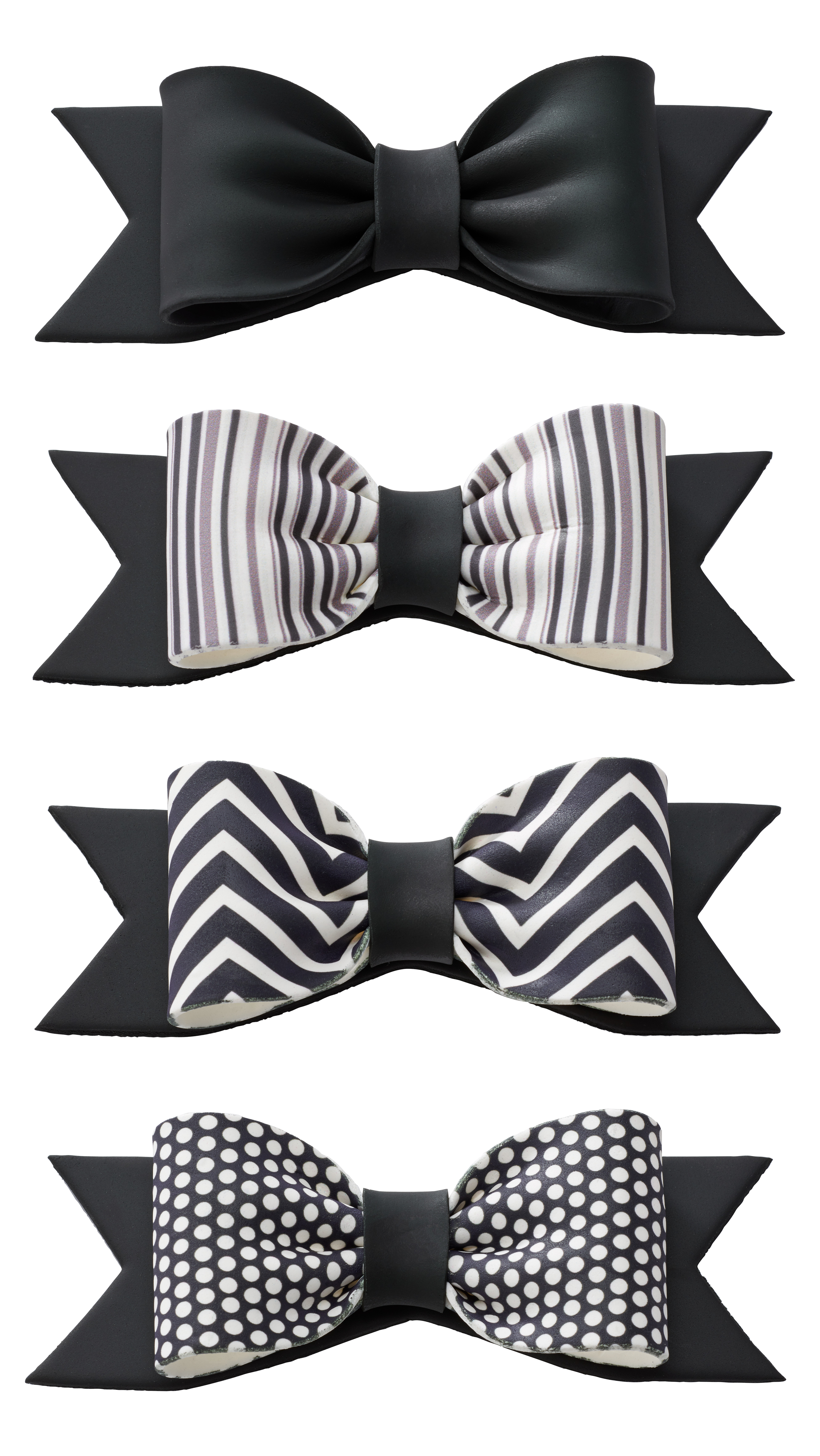 Black Printed And Solid Gum Paste Bows | DecoPac