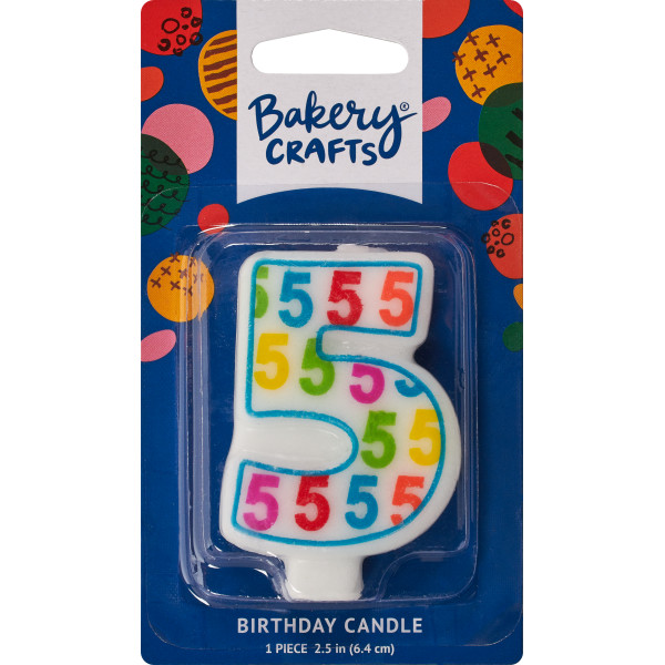 Number 5 Pattern Numeral Candle | DecoPac