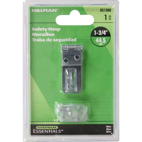 Hardware Essentials Fixed Staple Safety Hasp Zinc (1-3/4")