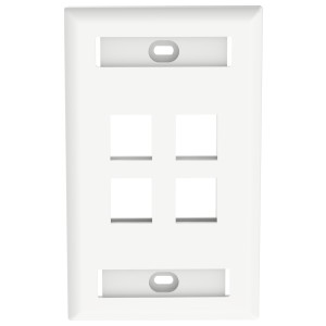 Panduit NK4FWHY NetKey® 1-Gang, Flush Mount Vertical Faceplate, 4-Port ...