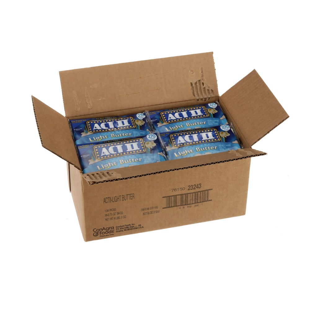 ACT II Light Butter Popcorn - 4 Boxes, 18 Packs | Conagra Foodservice