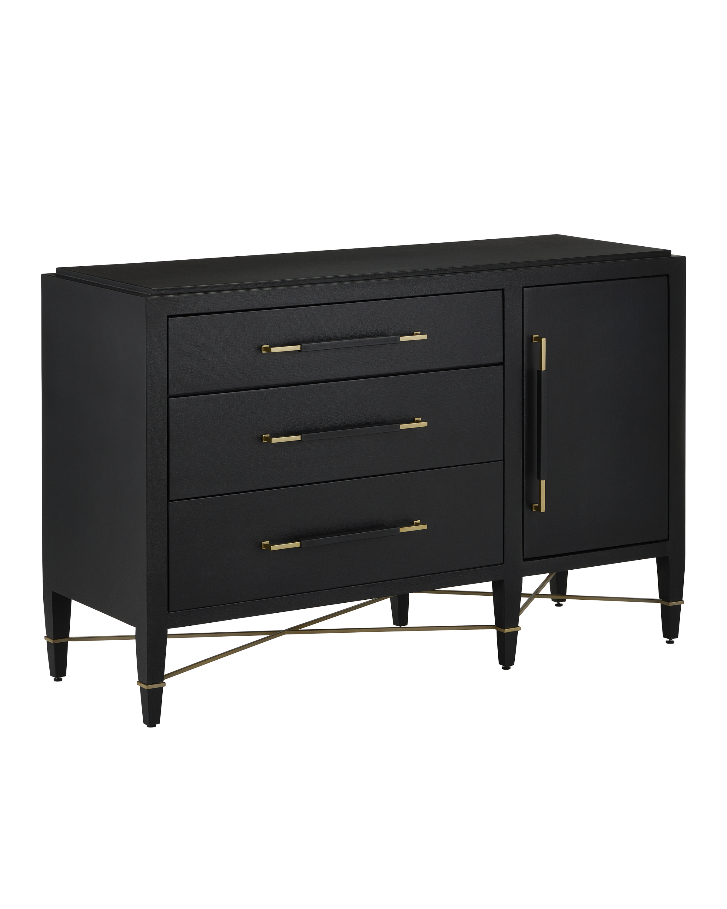 Verona Black Three-Drawer Chest