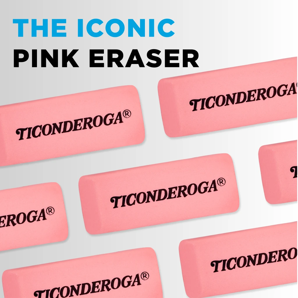 Classic Pink Erasers - Ticonderoga