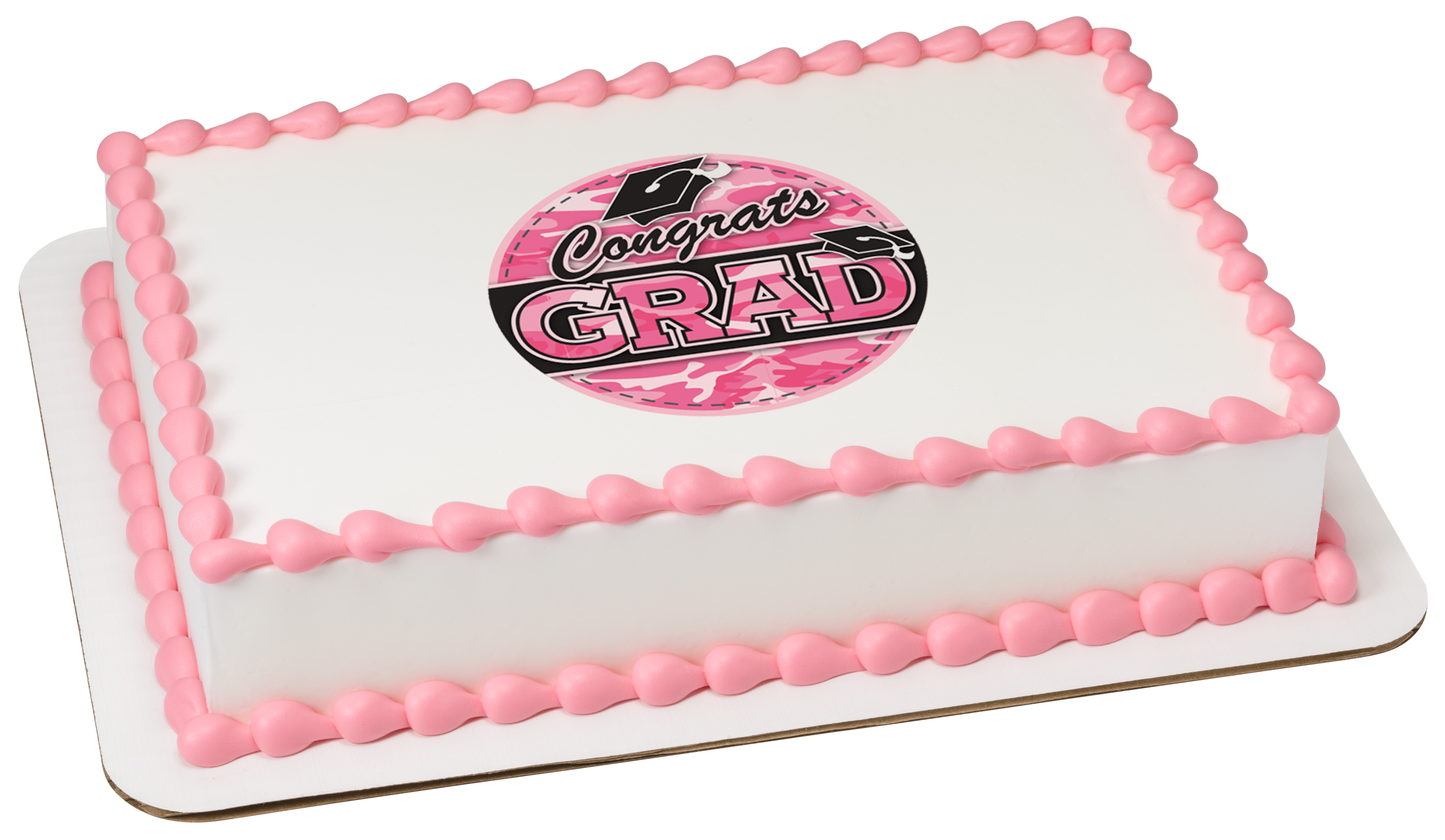 Pink Camo Congrats Grad Edible Image Decoration | DecoPac