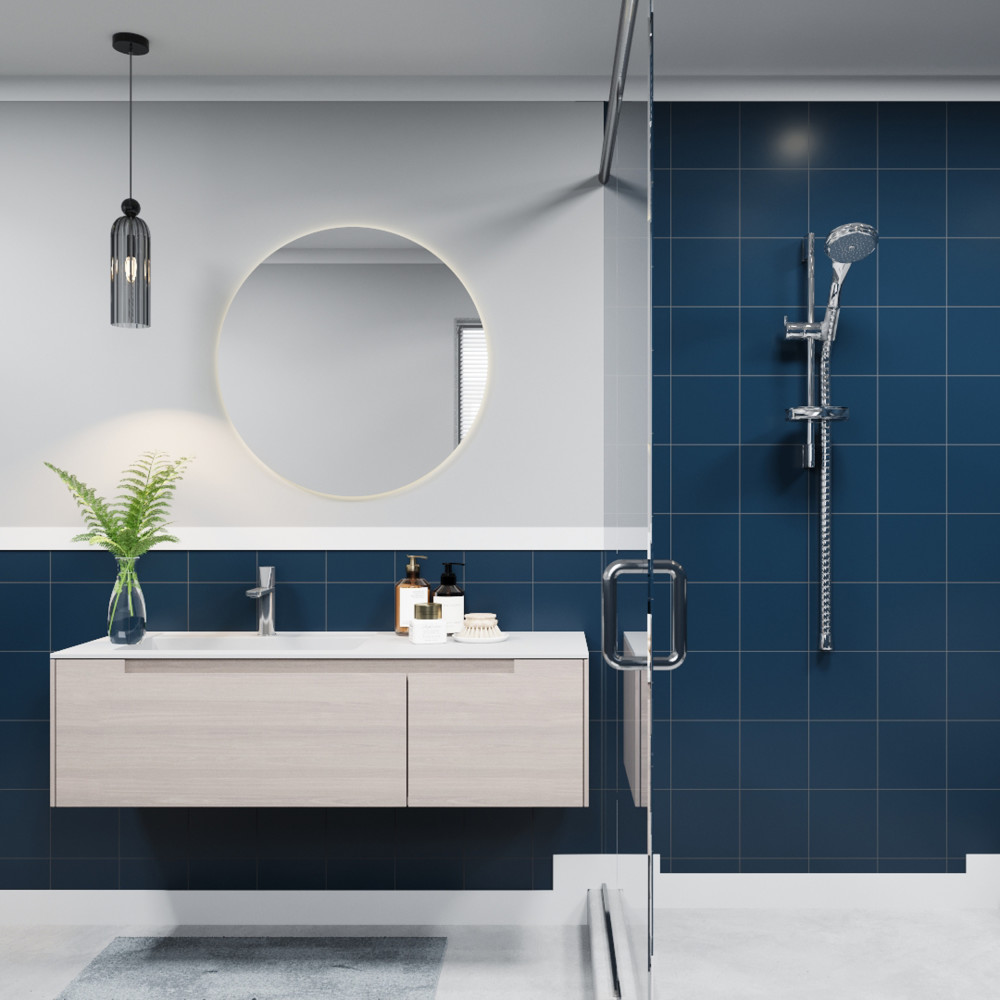 Monocolor Premium Noche 7-7/8 in. x 7-7/8 in. Ceramic Floor and Wall ...