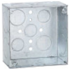 Raco 233 Electrical Box, Steel, 4 Square, 1/2, 3/4 And 1 In. Knockouts ...