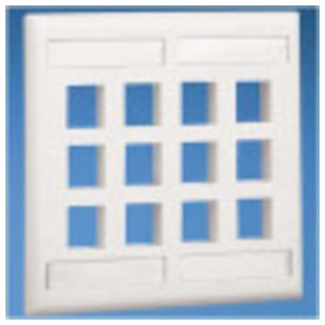 Panduit NK12FBL Double Gang Flush Mount Faceplate, Labels, Black ...