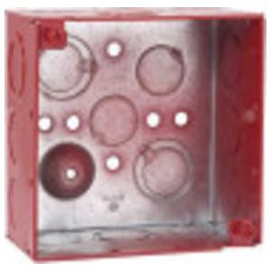 Raco 911-3 Red 4 In. Square Box, 2-1/8 In. Deep, Welded, Knockouts ...
