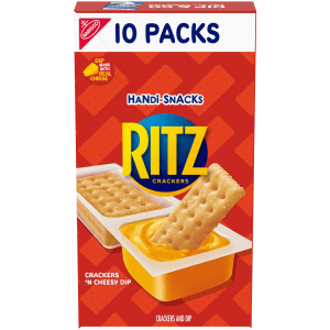 Snackworks | Handi-Snacks RITZ Crackers 'N Cheesy Dip Snack Packs, 10 ...