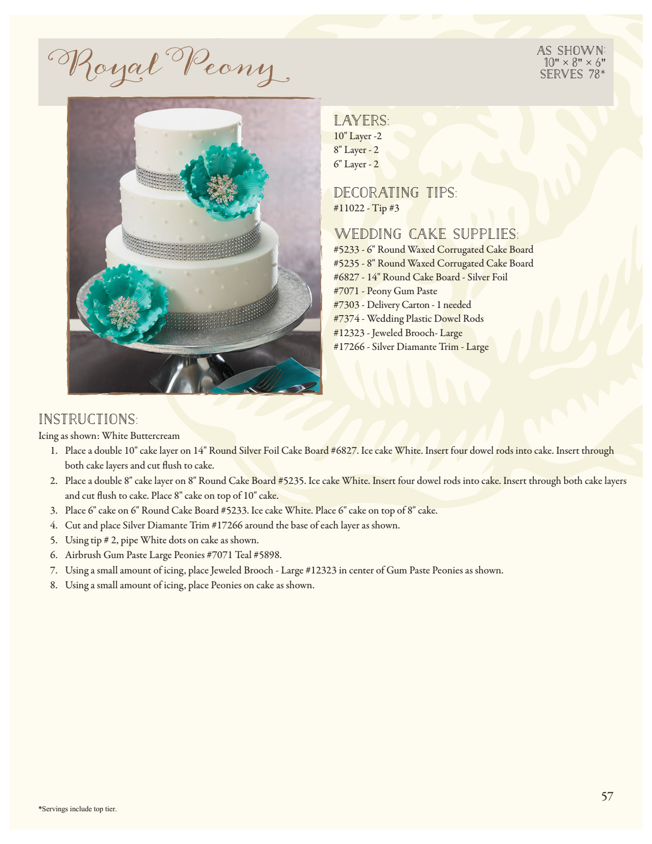 Royal Peony Stacked Wedding Cake Decorating Instructions 125216f9 9394 ...