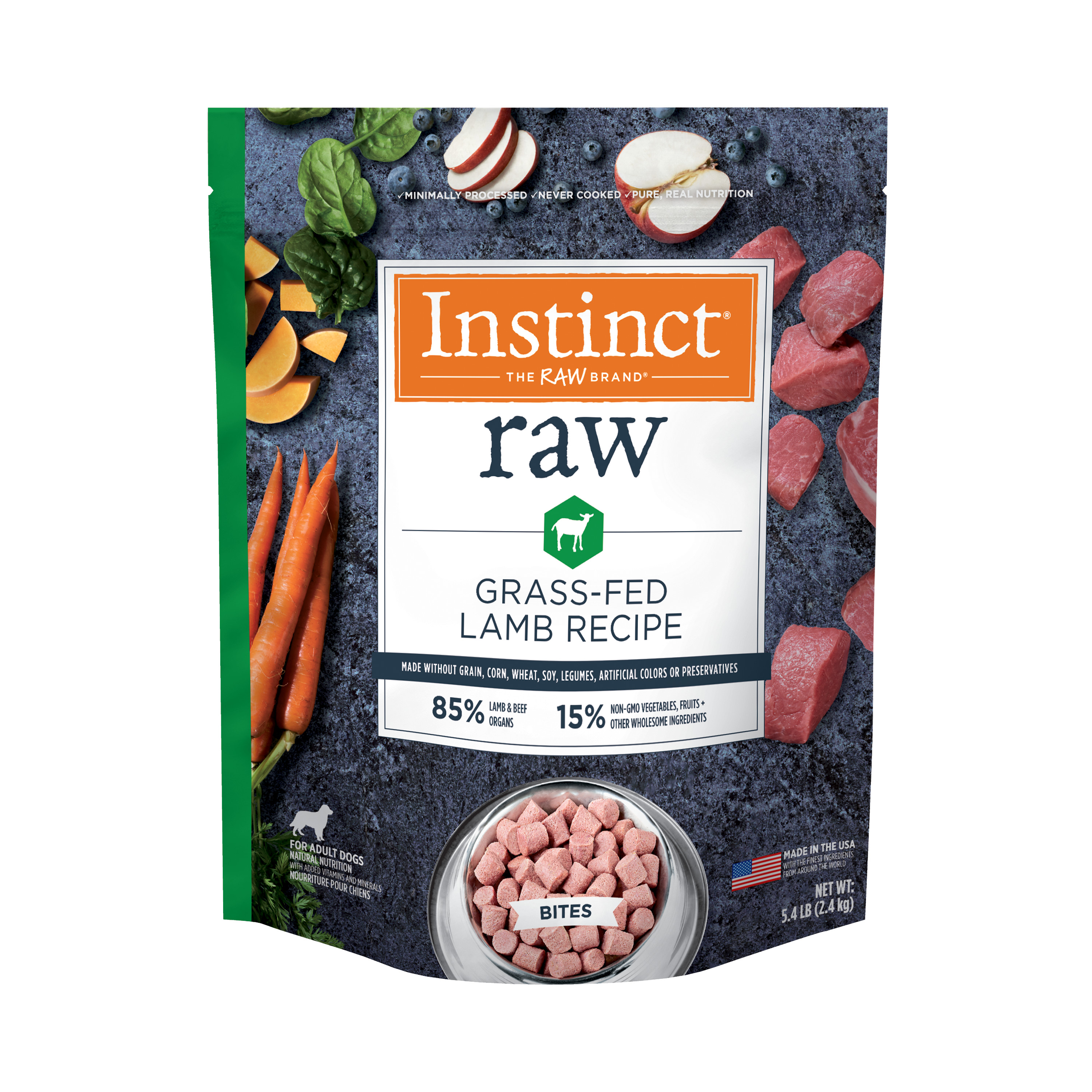 Raw Frozen Lamb Bites Dog Food - Instinct Pet Food