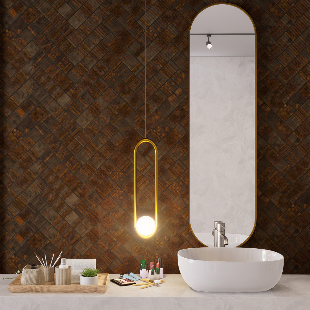 Joliet Dark Amber 3 in. x 12 in. Ceramic Wall Tile | Merola Tile