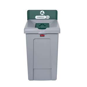 Rubbermaid Commercial, Slim Jim®, Compost Waste , 33 gal, Resin, Green ...
