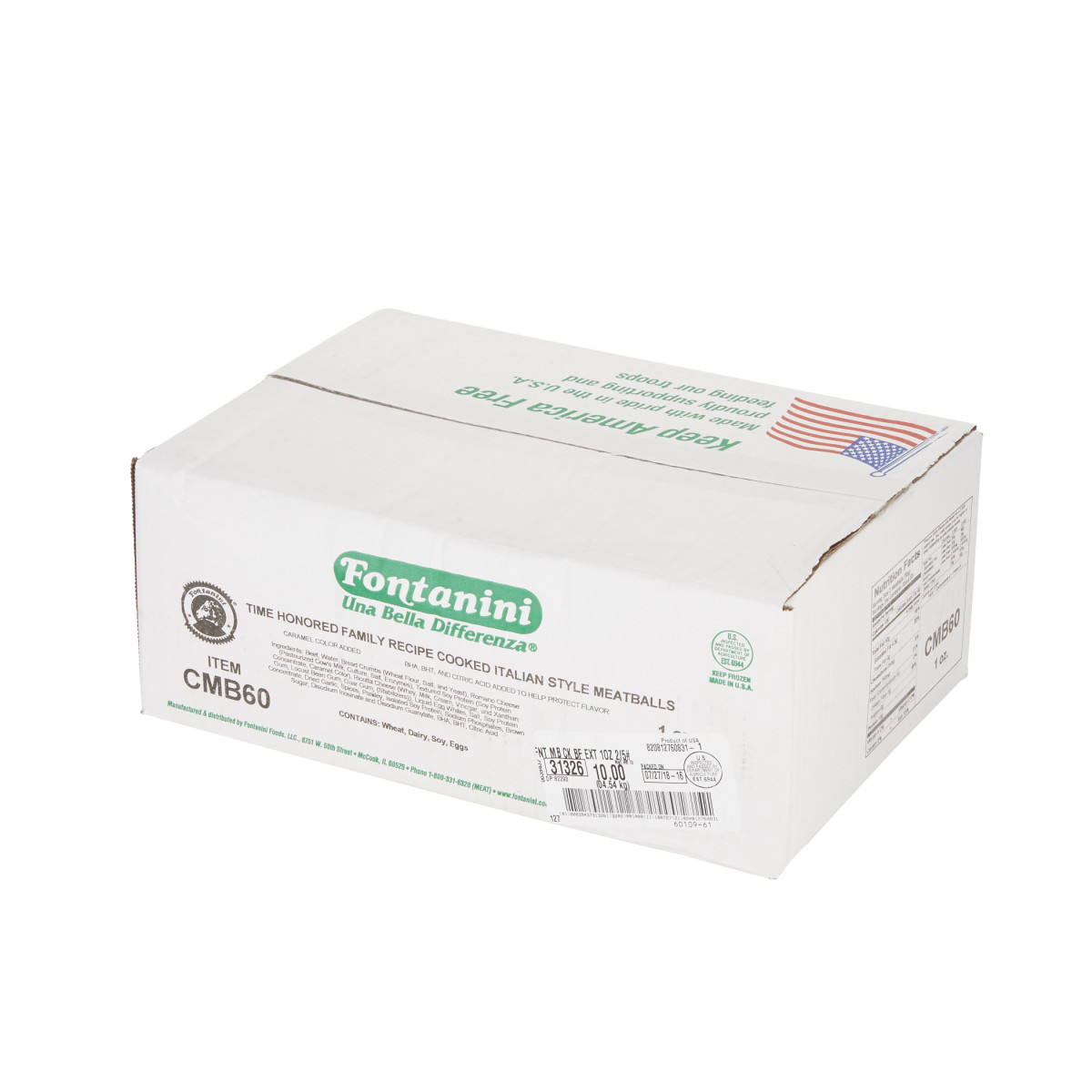 FONTANINI® Meatball, Cooked, Beef, Extended, 1 oz, 2/5 lb • Hormel ...