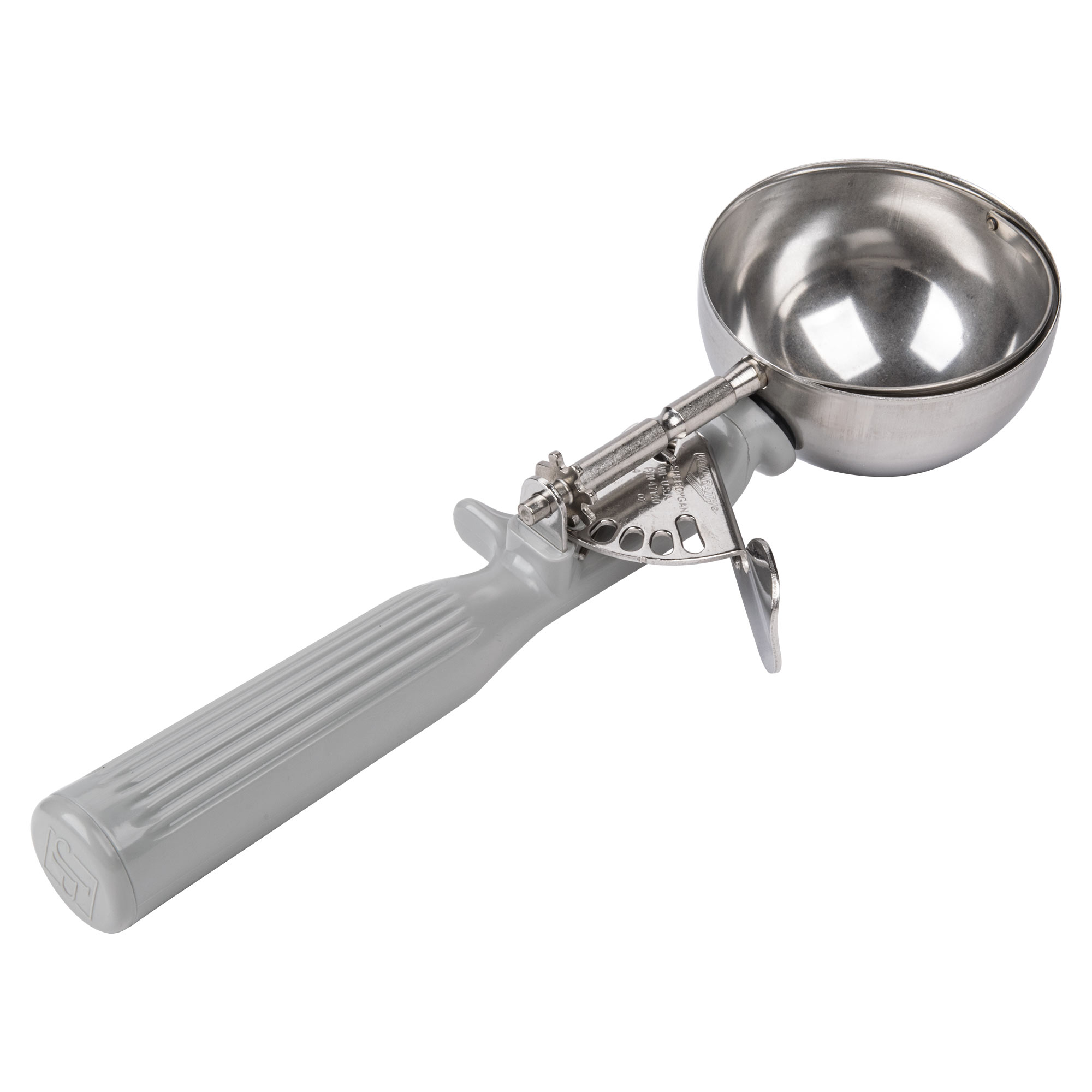 4-ounce one-piece thumb disher with gray handle - Vollrath Foodservice