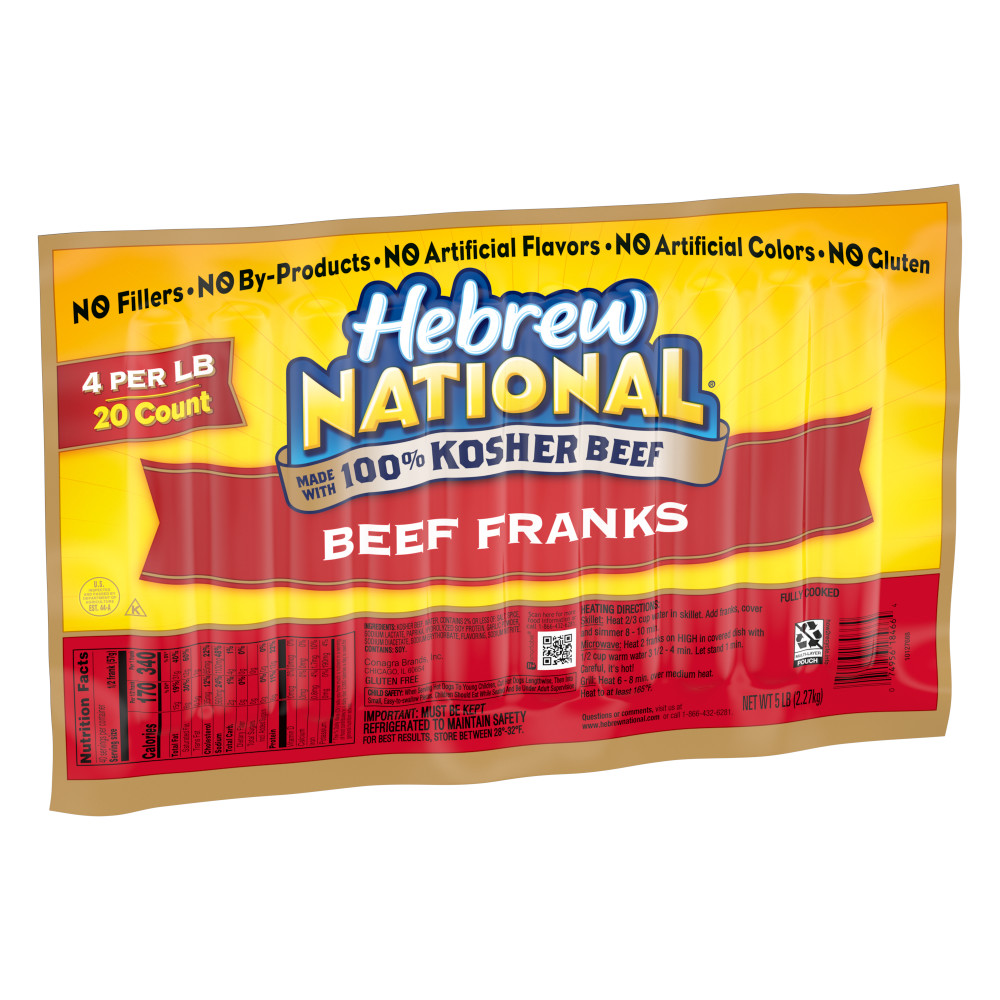 HEBREW NATIONAL KOSHER BEEF FRANKS 6" 4/1 | Conagra Foodservice