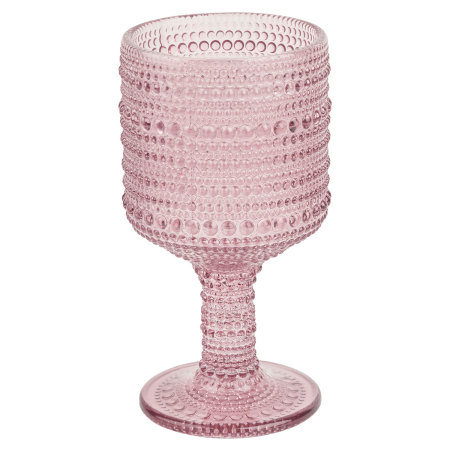 BKLYN Steel Vintage Pink Dotted Wine Glass