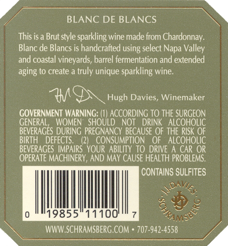 Schramsberg Vineyards Blanc de Blancs Brut North Coast | Wine | Wilson ...