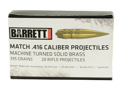 Barrett .416 Bullets Turned Brass VLD 41613 For sale! - EuroOptic
