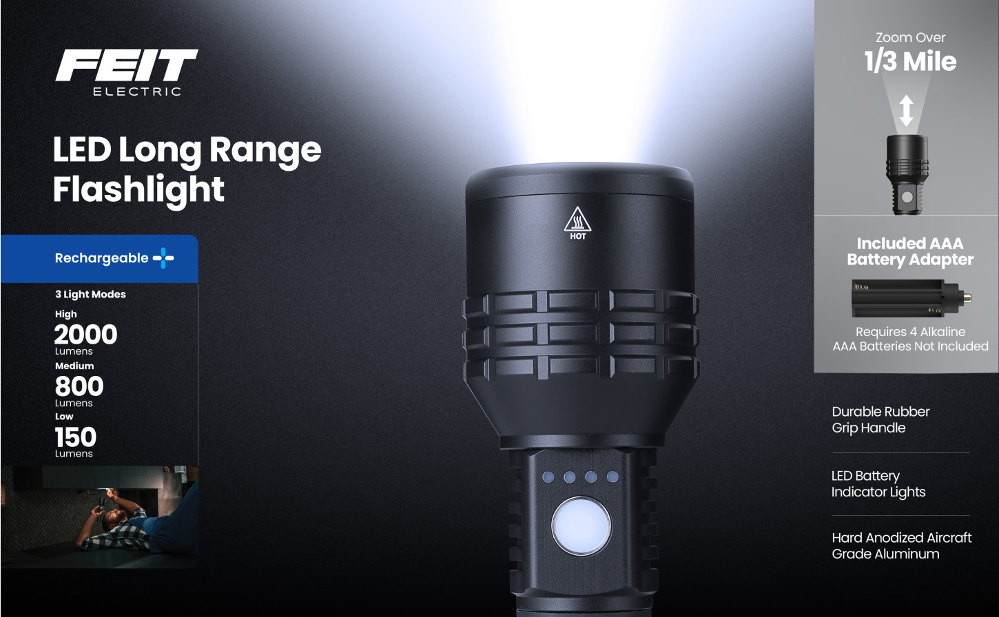 7.5 in. LED Long Range Flashlight