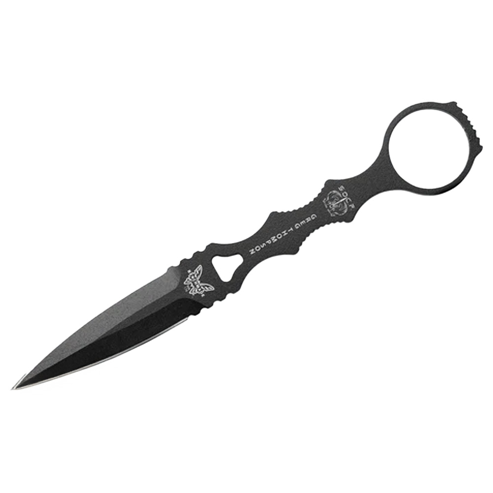 Benchmade SOCP Fixed Blade Serrated Double-Edged Dagger Black Knife ...