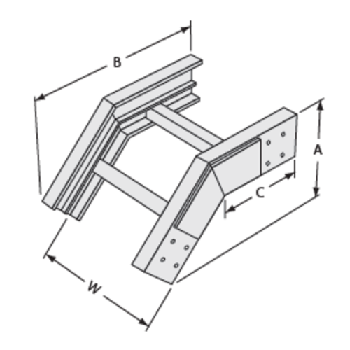 Fiberglass Cable Tray Outside Vertical Elbows 45° [4O]