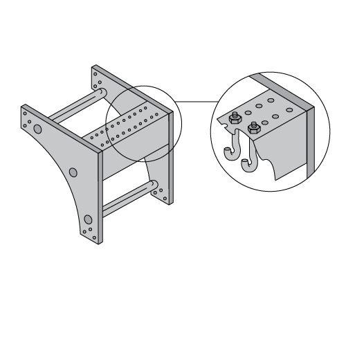 Swage Ladder Tray 90° Vertical Cable Support Elbow [SR]