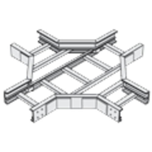 Black and white technical drawing showing a mitered crossover of metal ...