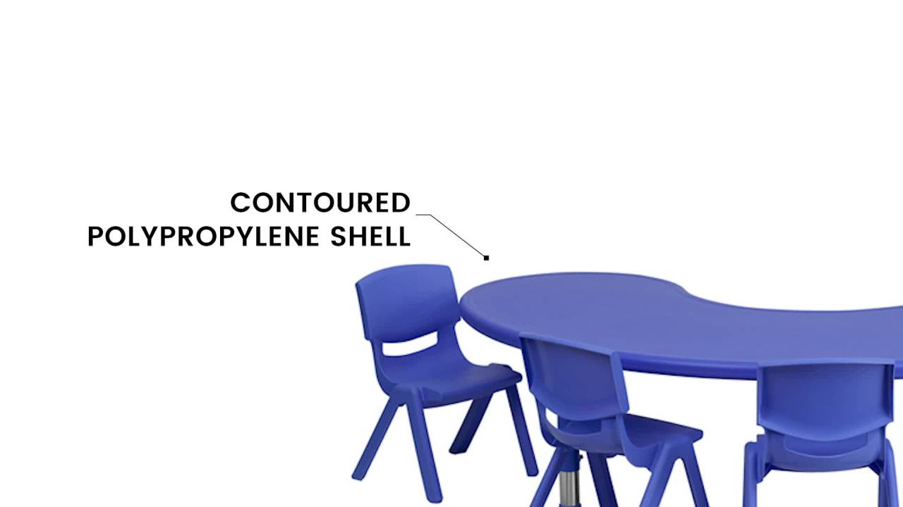 Flash Furniture Kids' Half-Moon Adjustable Activity Table Set with 4 ...